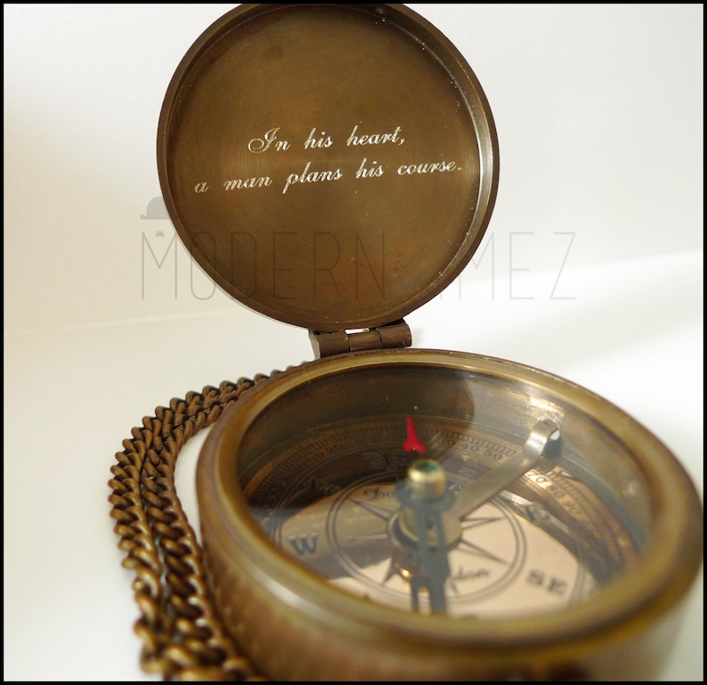 Compass Personalized Engraved Compass Wedding Gift | Etsy