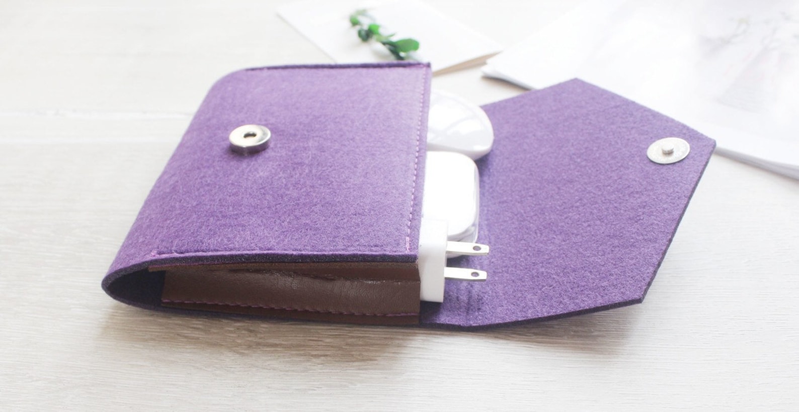 Felt Charger Cable, Power Cord Case, USB Storage Bag, Power Cord Bag ...