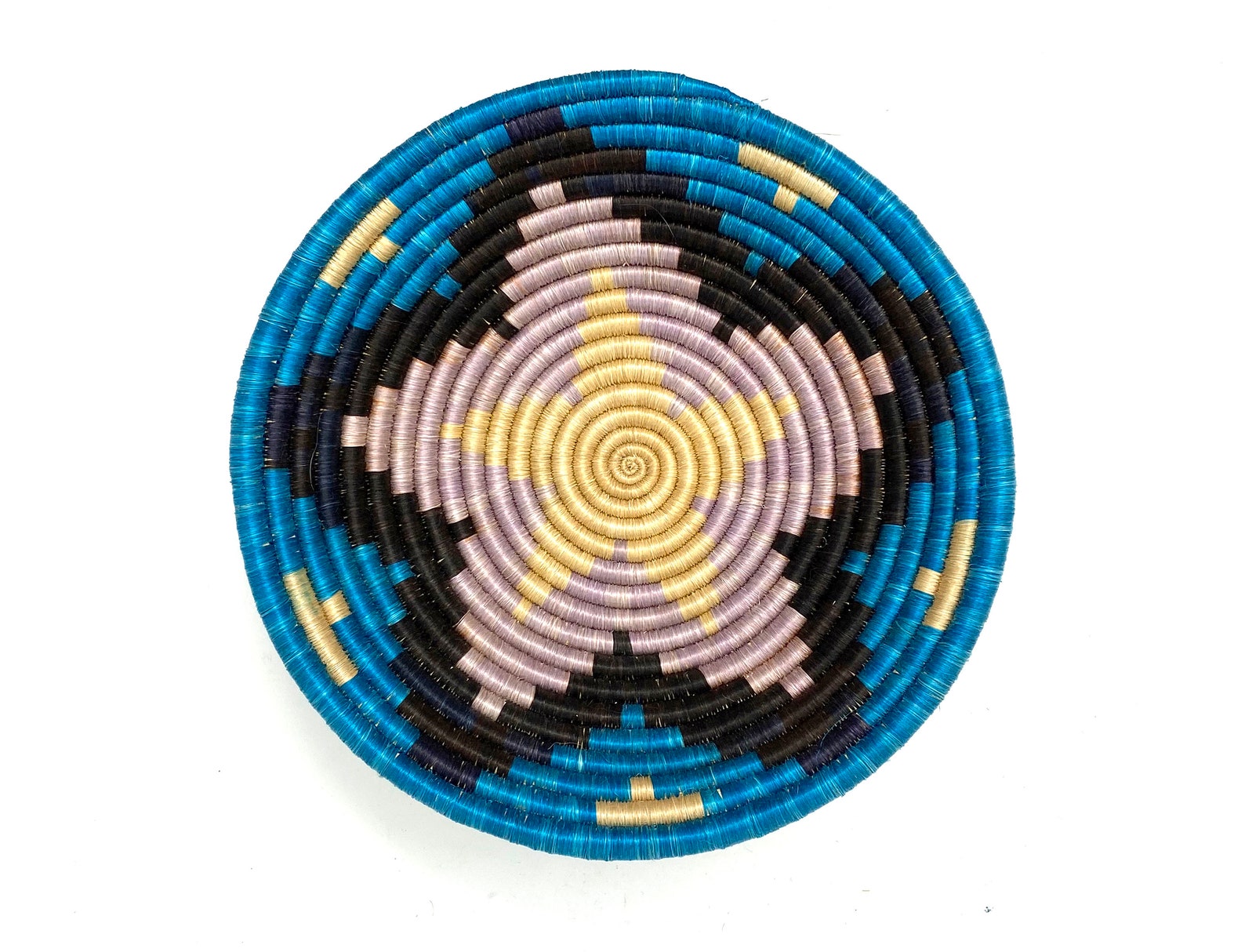 Vintage Rwandan Trinket Basket, Handmade African Basket, Vintage ...