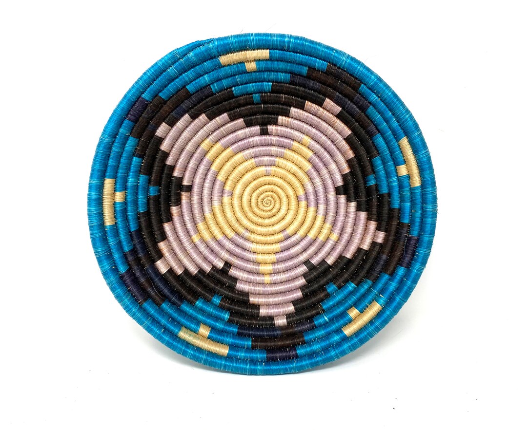 Vintage Rwandan Trinket Basket, Handmade African Basket, Vintage ...