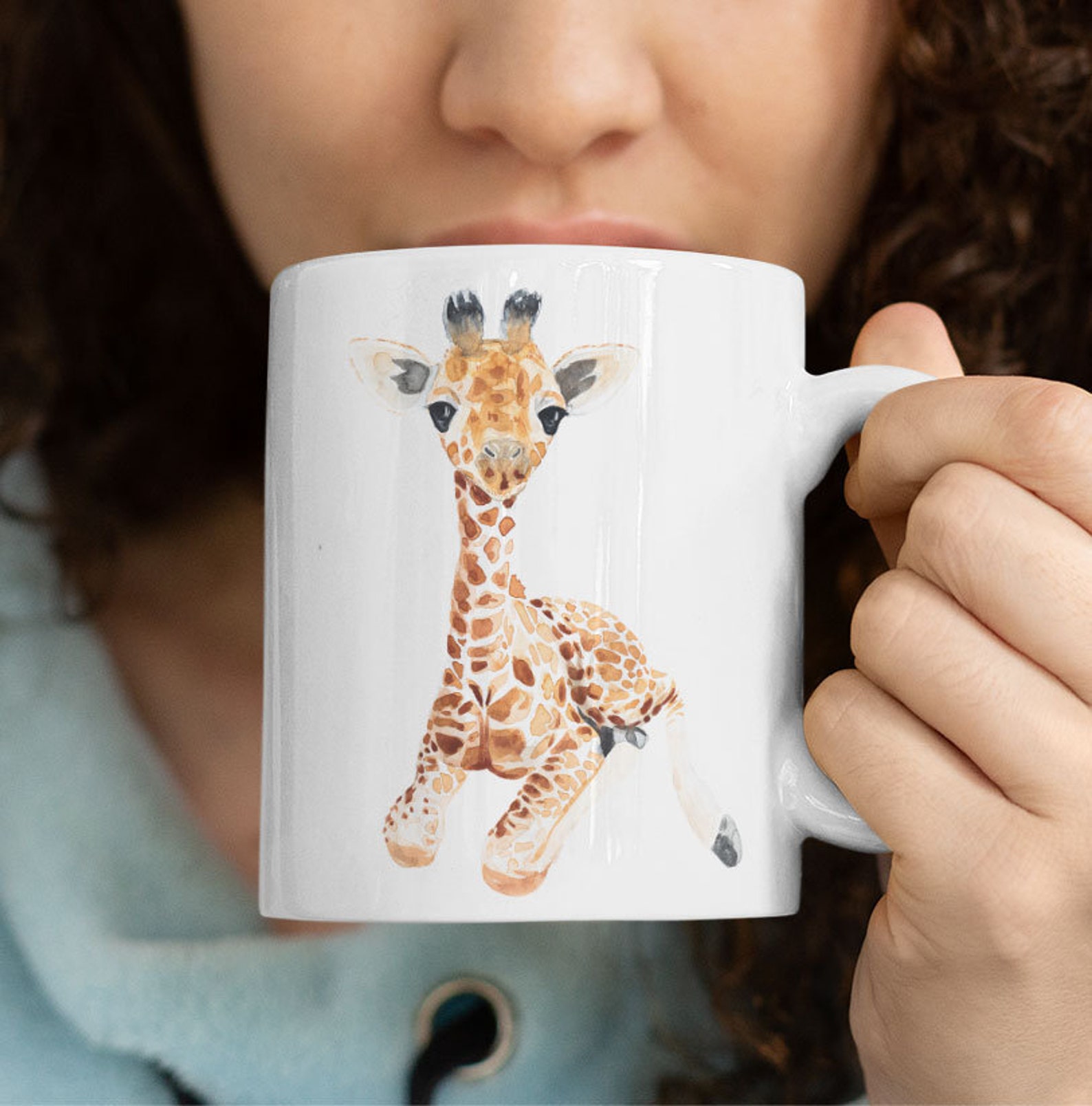 Baby Giraffe, Funny Giraffe Coffee Cup, Colorful Animal Mug, Nursery ...