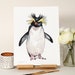 ORIGINAL Northern Rockhopper Penguin Watercolor Painting, Hand-painted ...