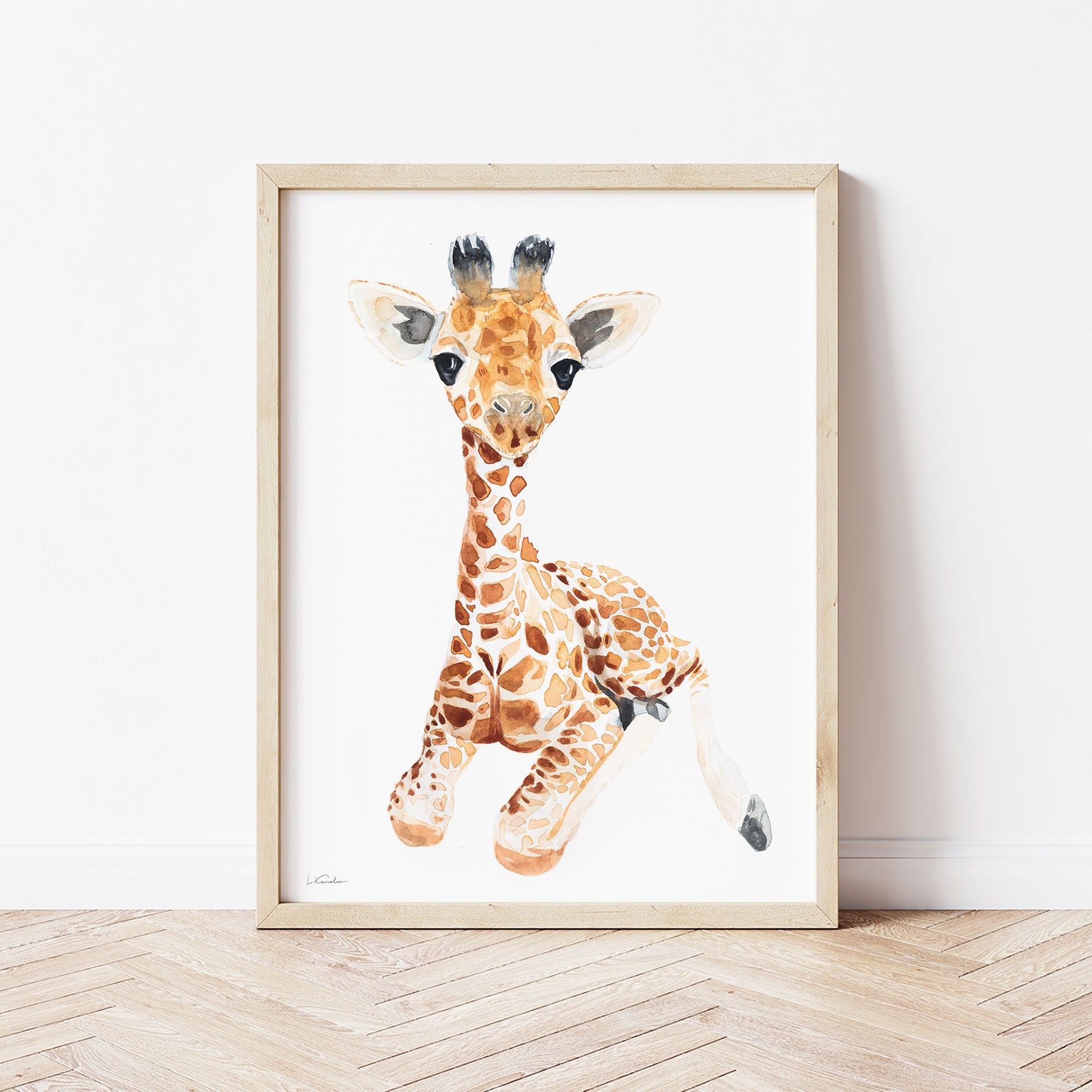 Baby Giraffe Watercolor Nursery Print Colorful Wall Art - Etsy