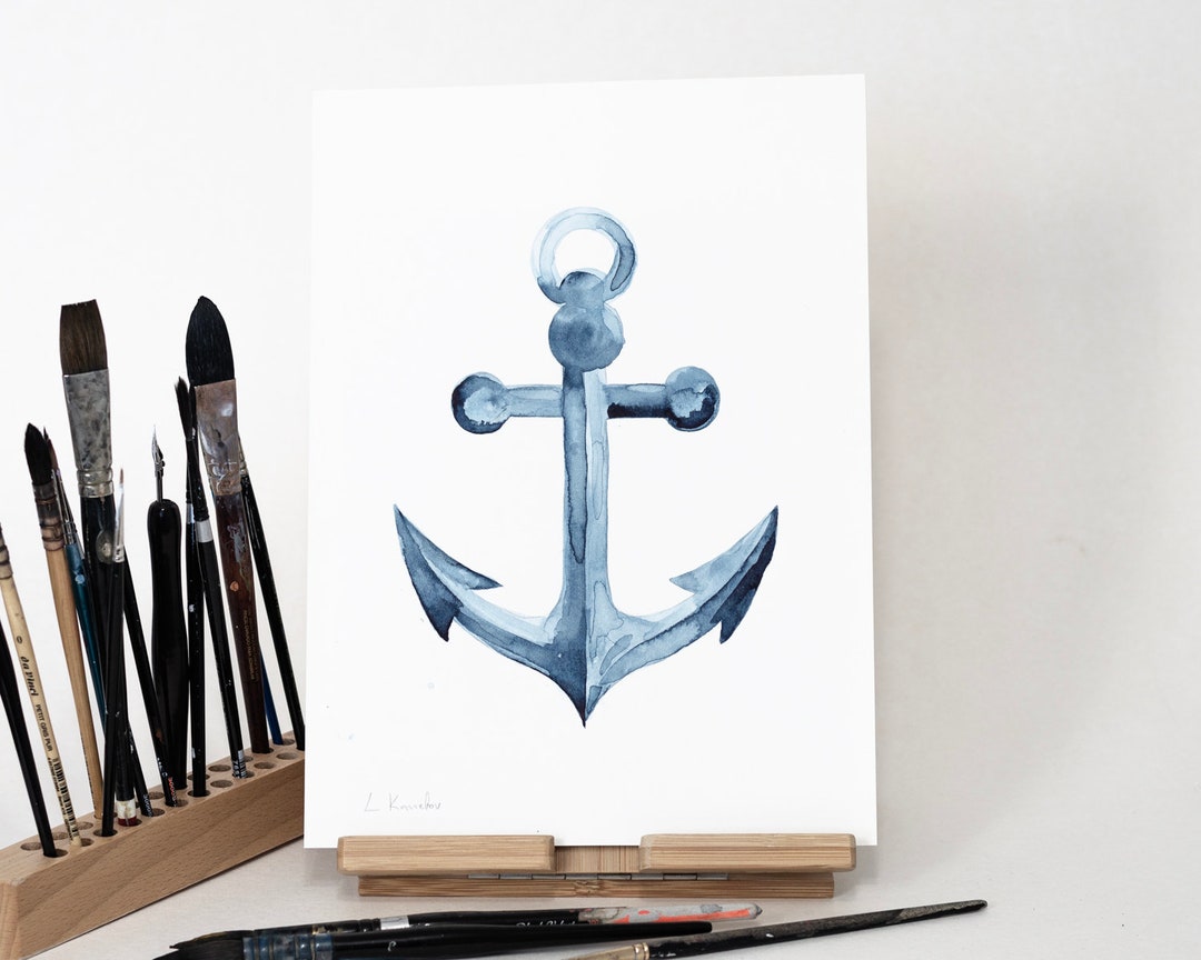 ORIGINAL Compass Watercolor Painting, Hand-painted Artwork, One-of-a ...