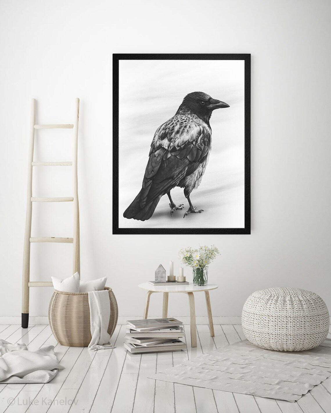 Crow Print Raven Art Wall Poster Gothic Decor Bird | Etsy