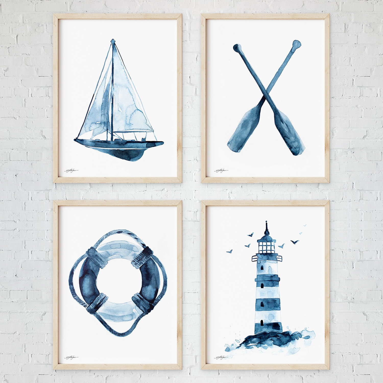 Lighthouse Watercolor Print, Coastal Wall Art, Nautical Nursery Decor ...