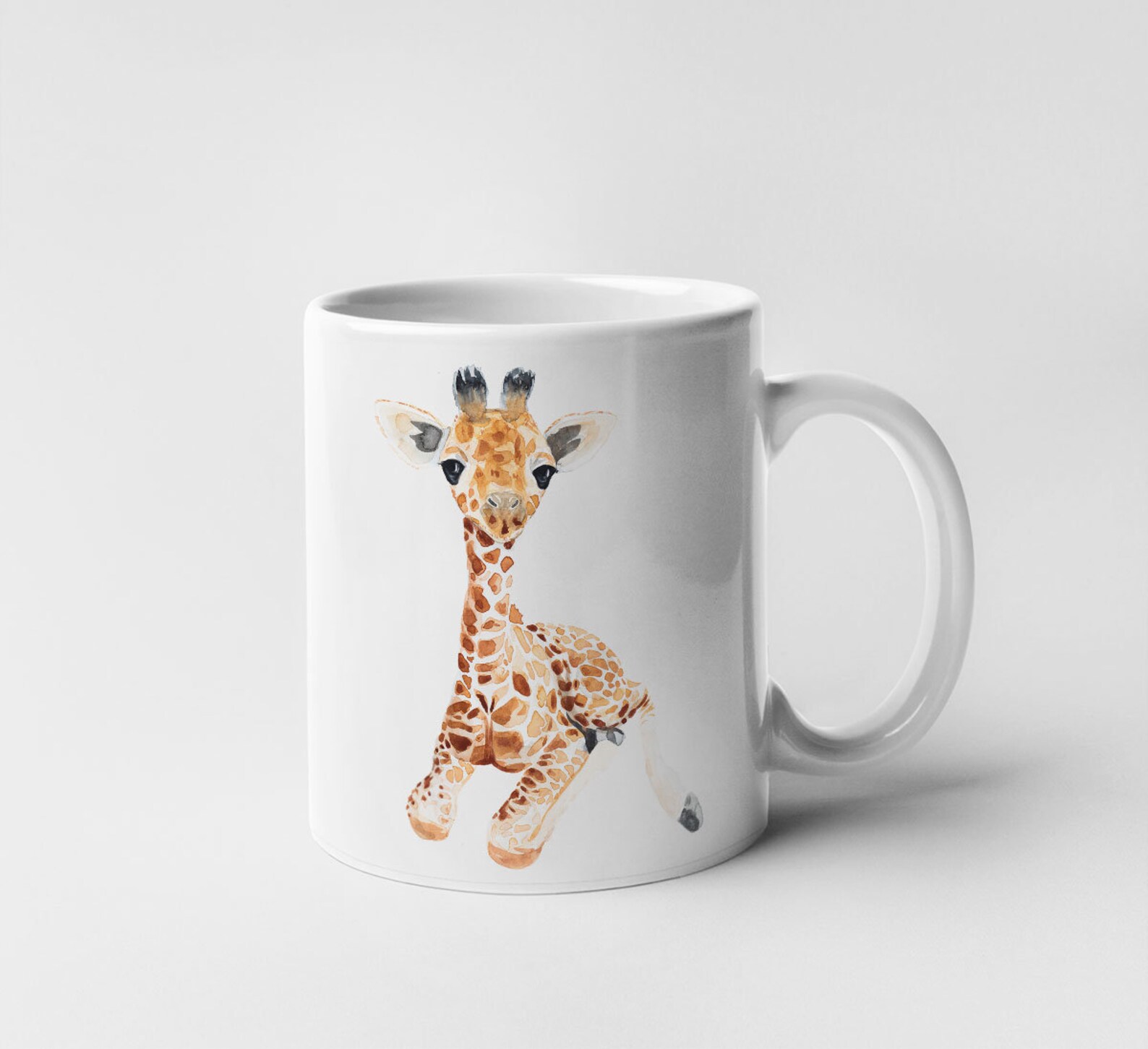 Baby Giraffe, Funny Giraffe Coffee Cup, Colorful Animal Mug, Nursery ...