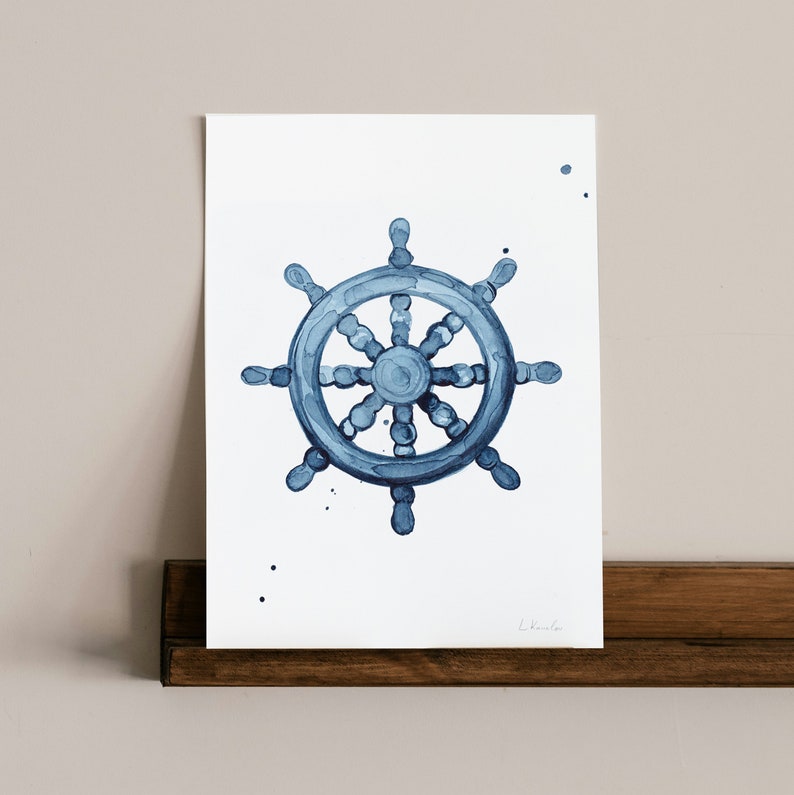 ORIGINAL Rudder Watercolor Painting, Hand-painted Artwork, One-of-a ...