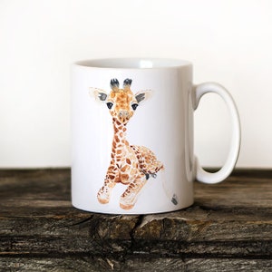 Baby Giraffe, Funny Giraffe Coffee Cup, Colorful Animal Mug, Nursery ...