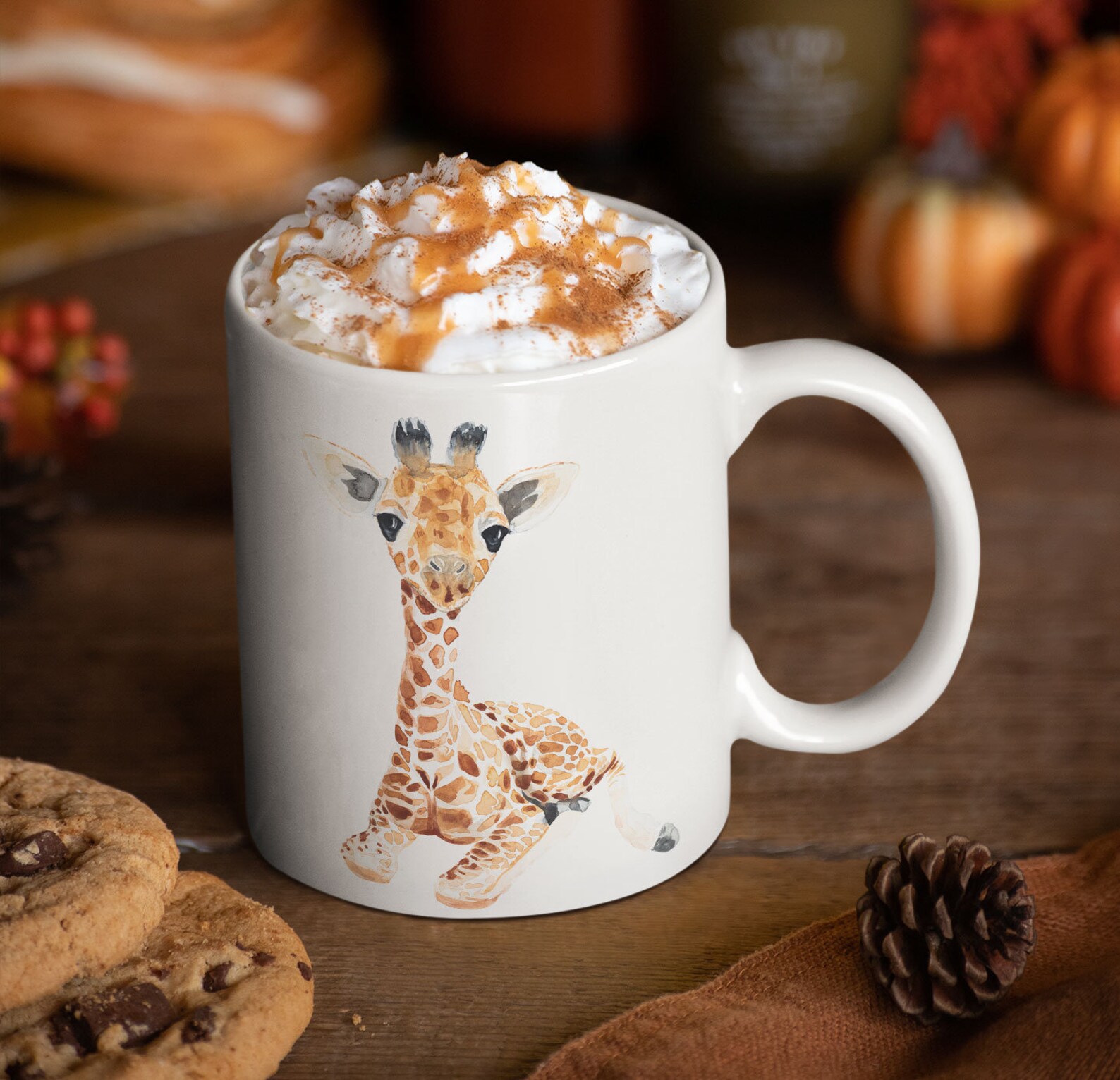 Baby Giraffe, Funny Giraffe Coffee Cup, Colorful Animal Mug, Nursery ...
