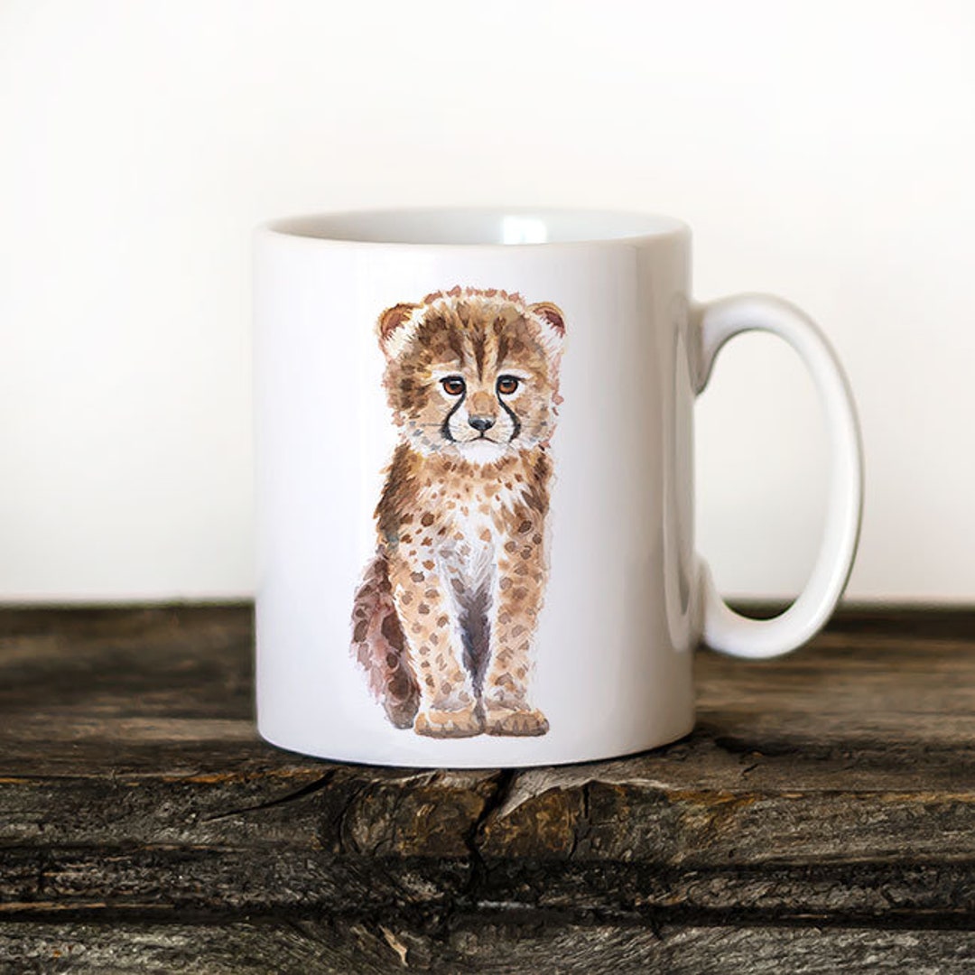 Baby Cheetah Mug, Funny Cheetah Coffee Cup, Colorful Animal Mug ...