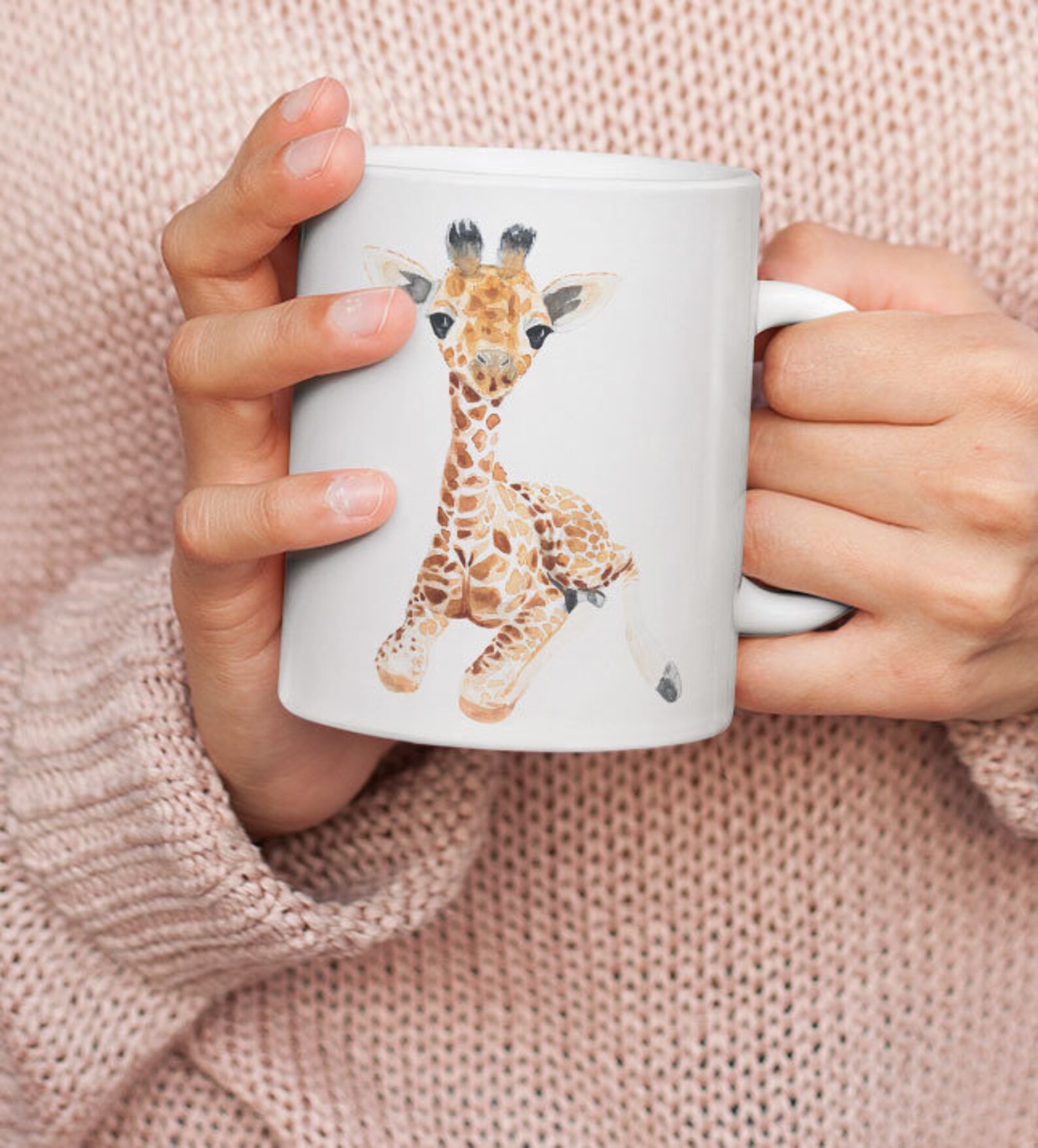 Baby Giraffe, Funny Giraffe Coffee Cup, Colorful Animal Mug, Nursery ...