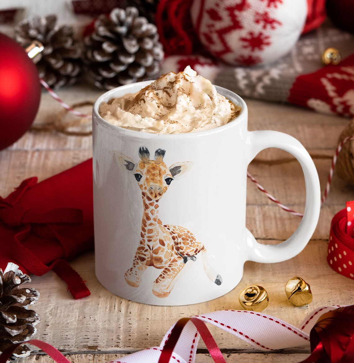 Baby Giraffe, Funny Giraffe Coffee Cup, Colorful Animal Mug, Nursery ...