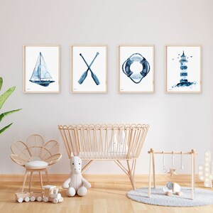 Lighthouse Watercolor Print, Coastal Wall Art, Nautical Nursery Decor ...