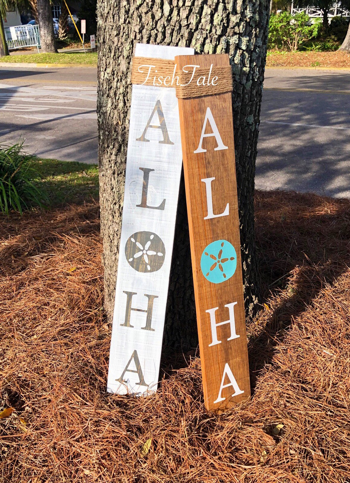 Aloha Welcome Sign - Wooden Sand Dollar Hawaiian Decor - Etsy