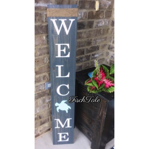 Large Welcome Sign With Turtle - Tortoise Welcome - Wood Sign - Welcome ...