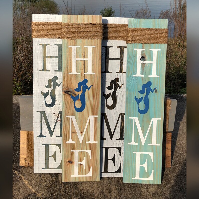 Mermaid Home Sign Farmhouse Style Mermaid Sign Mermaid Sign - Etsy