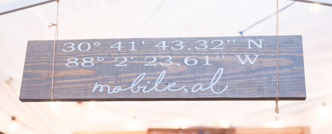 Coordinate Sign - GPS Sign - Address Signs - Location Sign - Rustic ...