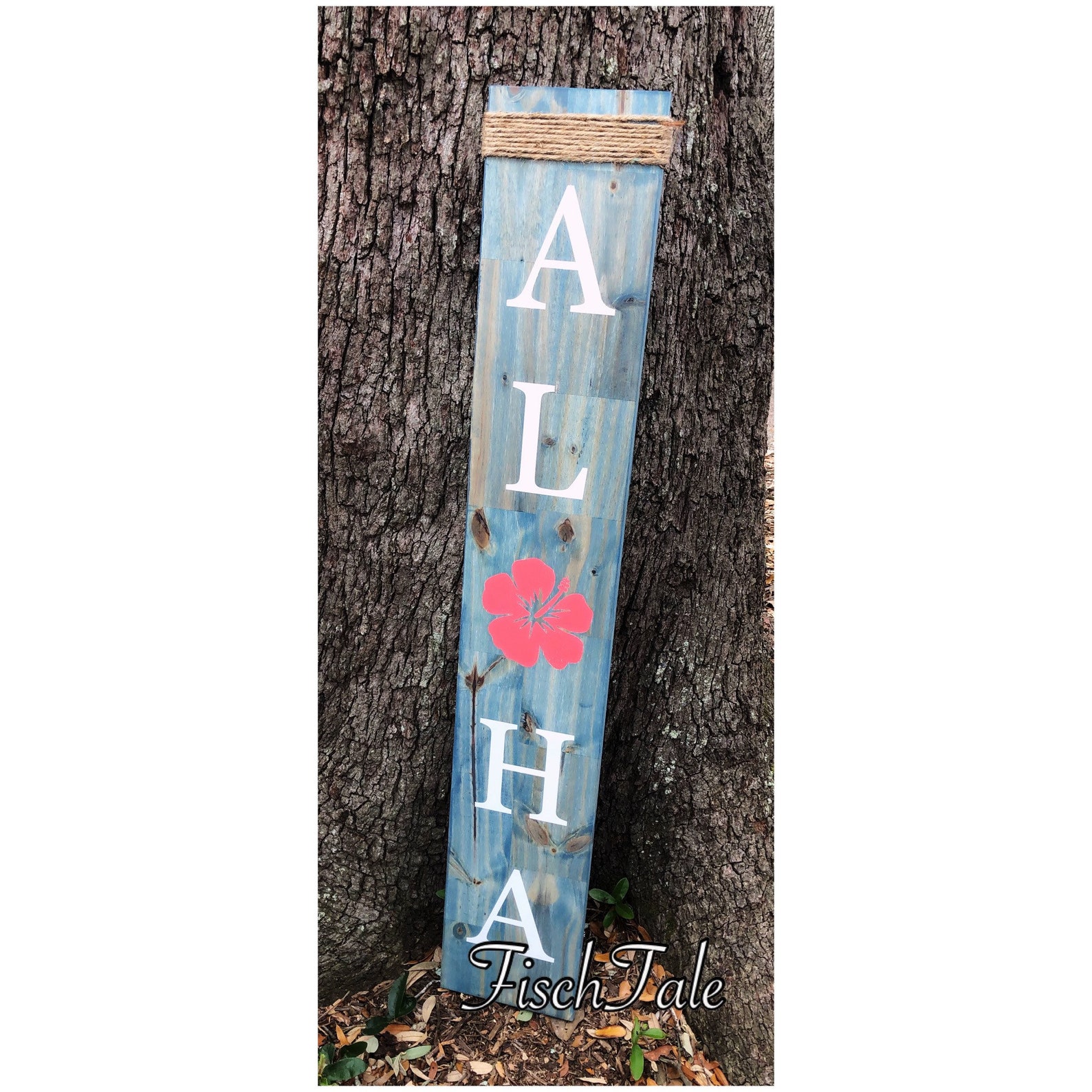 Large Aloha Sign With Hibiscus Tropical Welcome Wood Sign - Etsy