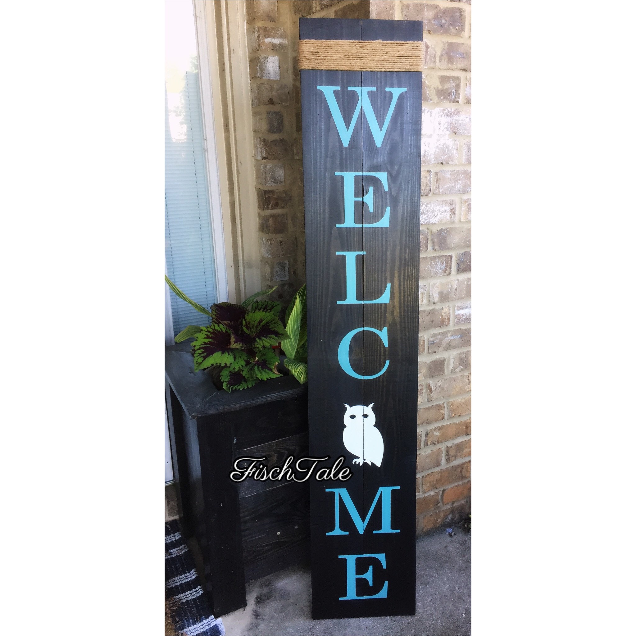 Rustic Owl Welcome Sign – Large Farmhouse Porch Decor - Etsy