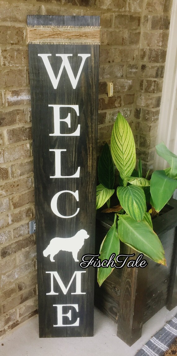 Large Welcome Shutter Style Sign With Great Pyrenees Welcome - Etsy