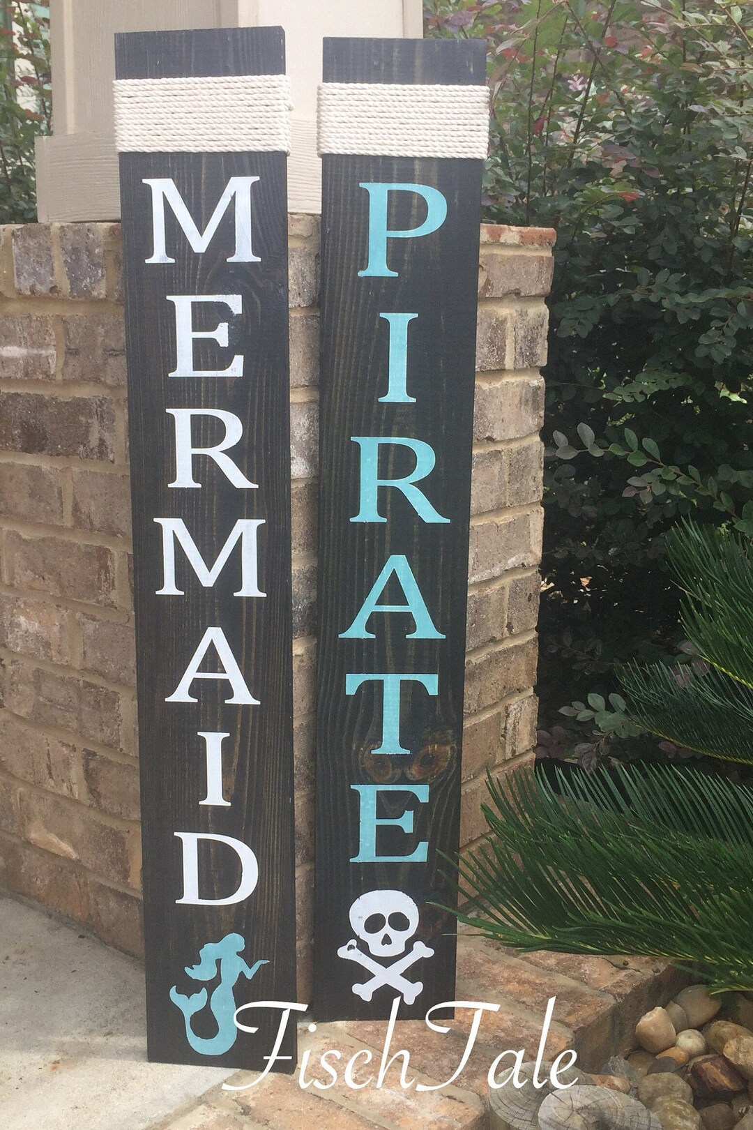 Mermaid and Pirate Welcome Sign - Beach Decor - Etsy