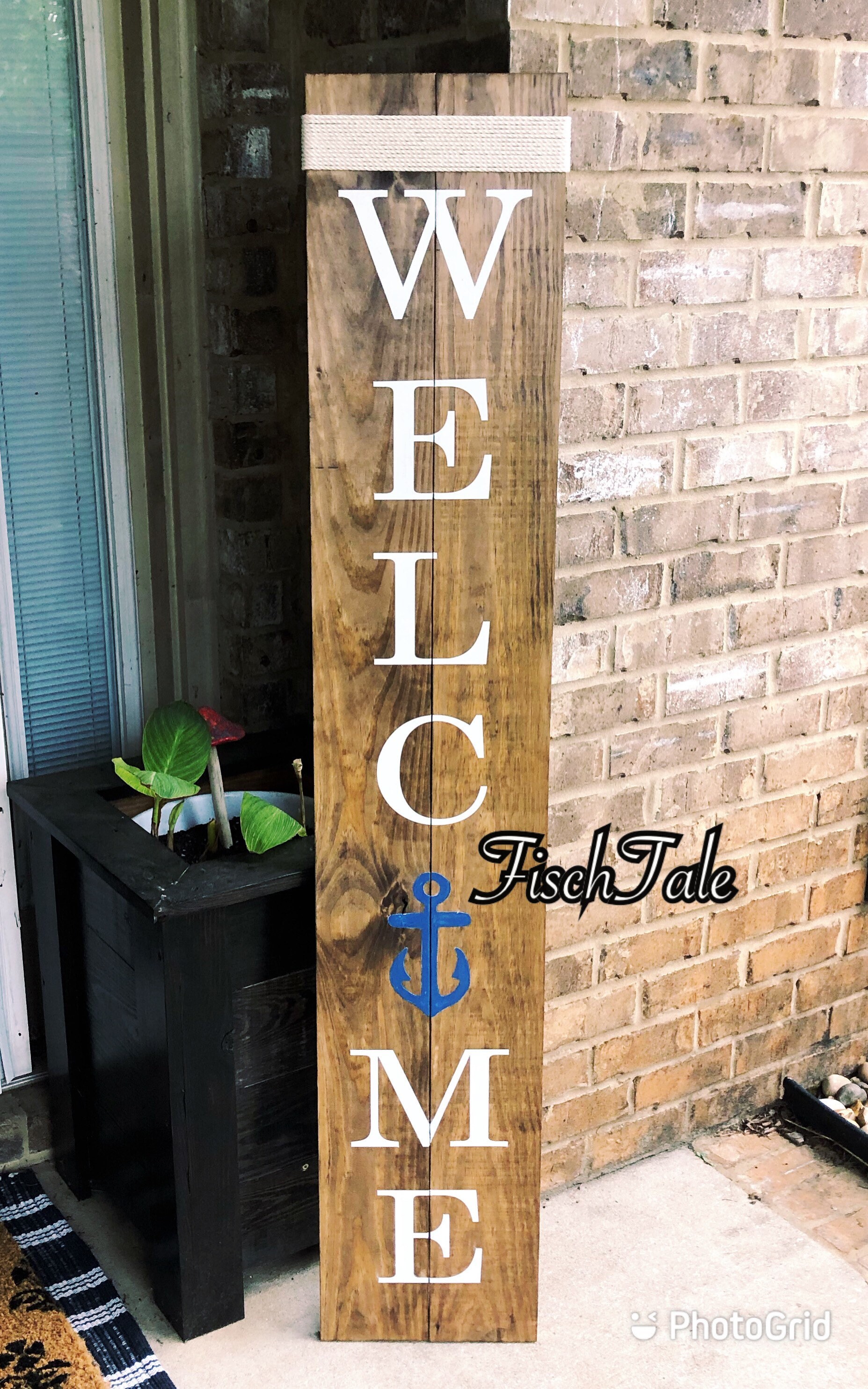 Large Welcome Shutter Style Sign With Anchor Symbol Welcome | Etsy