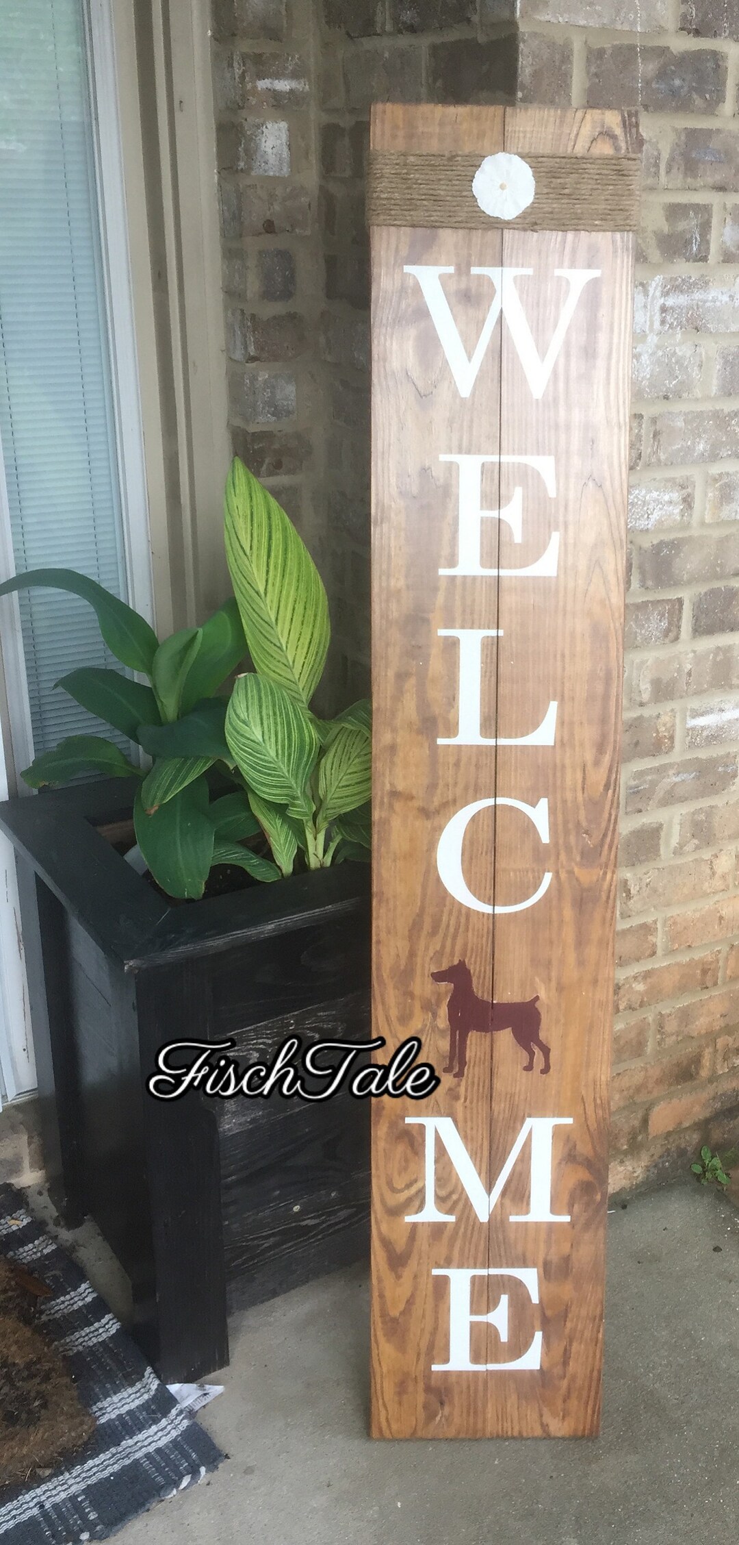 Large Welcome Shutter Style Sign With Doberman Welcome - Dobie Dog ...