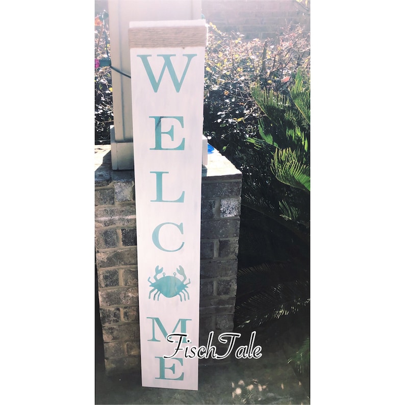 Large Crab Welcome Sign – Beach House Nautical Decor (8x48") - Etsy