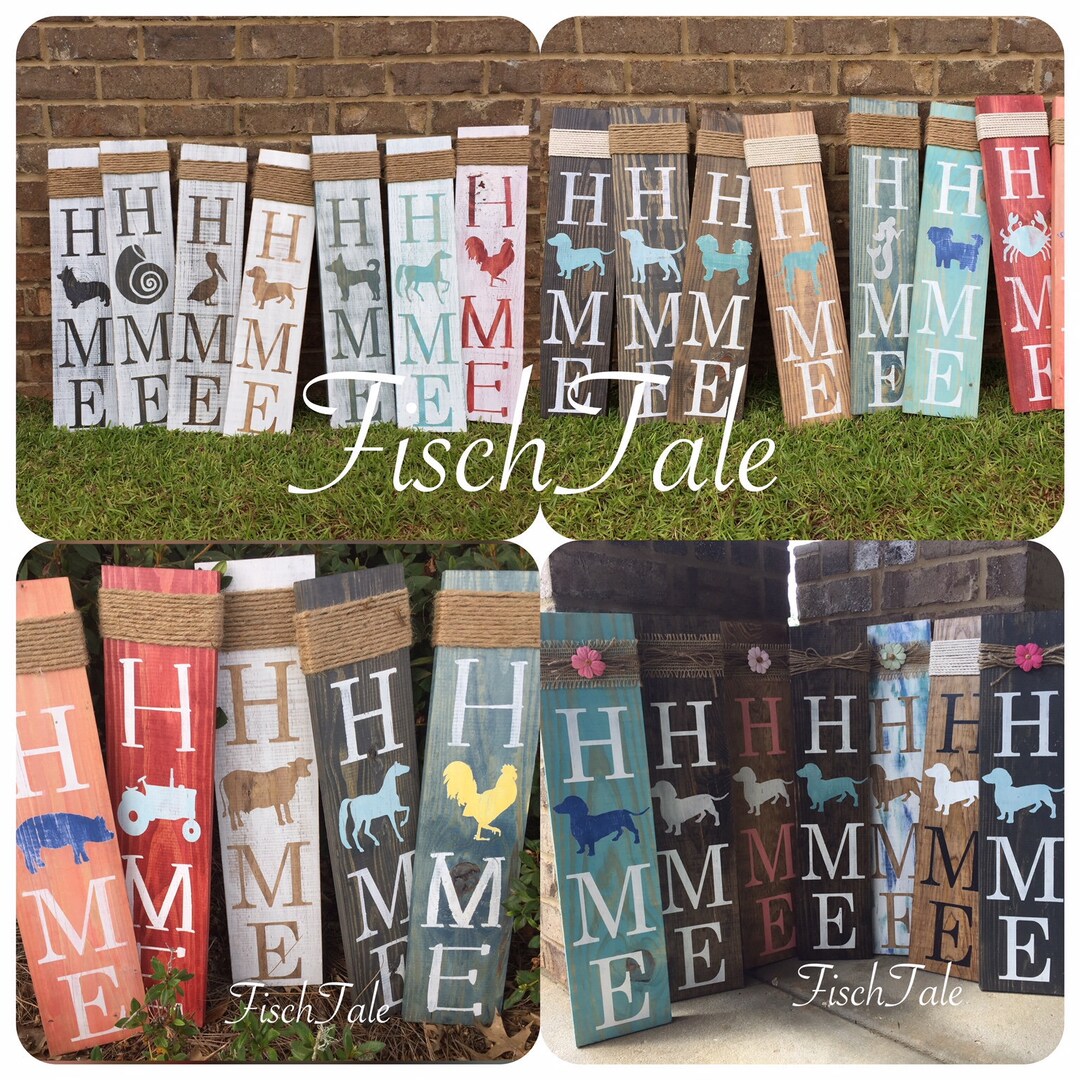 Rustic Wood HOME Sign - Vertical Farmhouse Decor, Bulk Set of 6 - Etsy