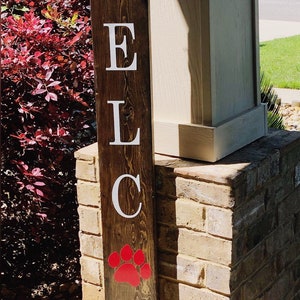 Large Welcome Sign With Paw Print - Pawprint Welcome - Wood Sign - Dog ...