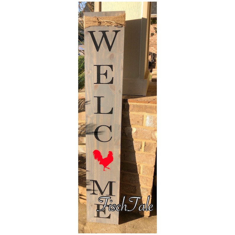 Large Welcome Sign With Rooster Chicken Welcome Wood Farm | Etsy
