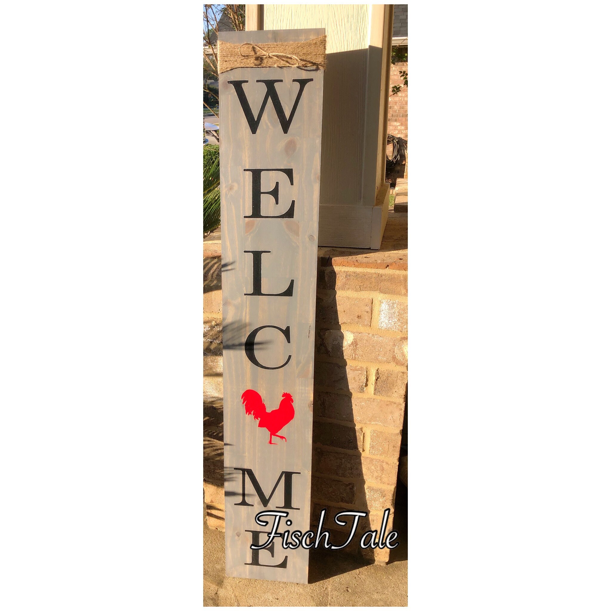 Large Welcome Sign With Rooster Chicken Welcome Wood Farm | Etsy