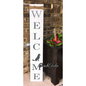 Large Welcome Sign With Springer Spaniel - Welcome - Wood Sign - Any ...