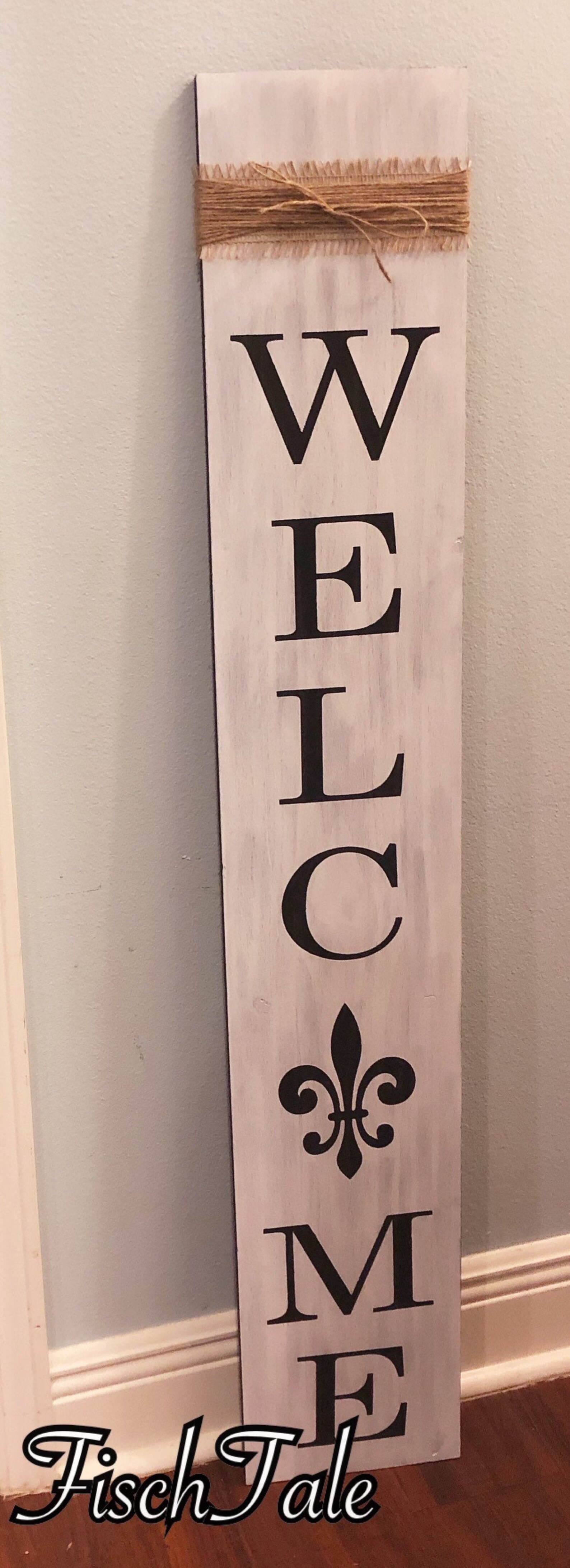Large Welcome Sign With Fleur De Lis Symbol French Welcome | Etsy