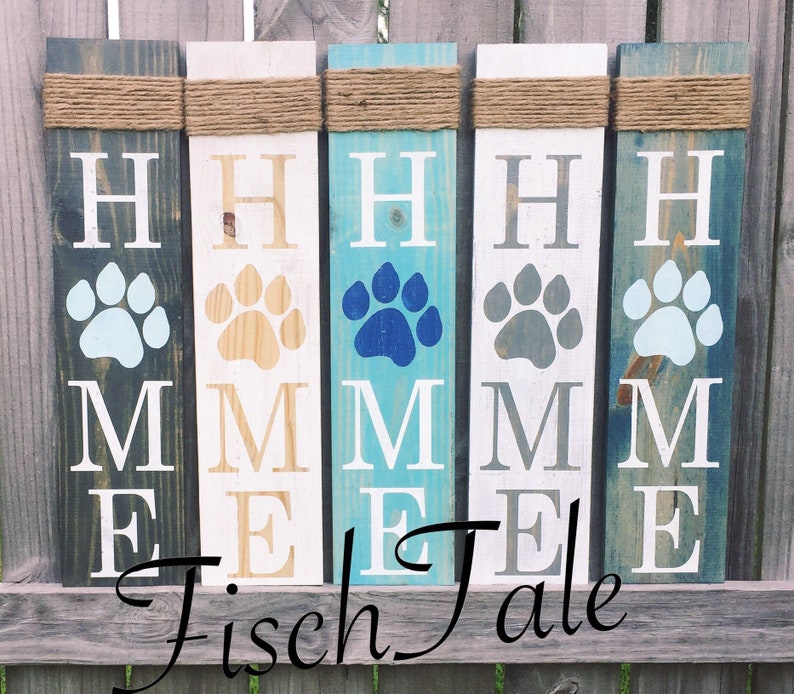 Paw Print Home Sign Rustic Paw Sign Paw Print Sign Home - Etsy