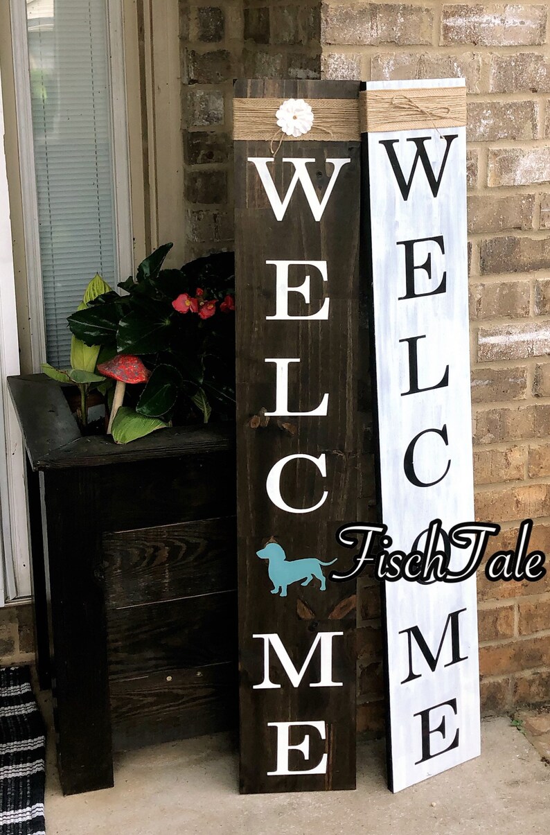 Large Welcome Sign With Golden Retriever Welcome Wood Sign | Etsy