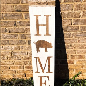 Large Home Sign With Pig - Farm Welcome - Wood Sign - Any Symbol ...