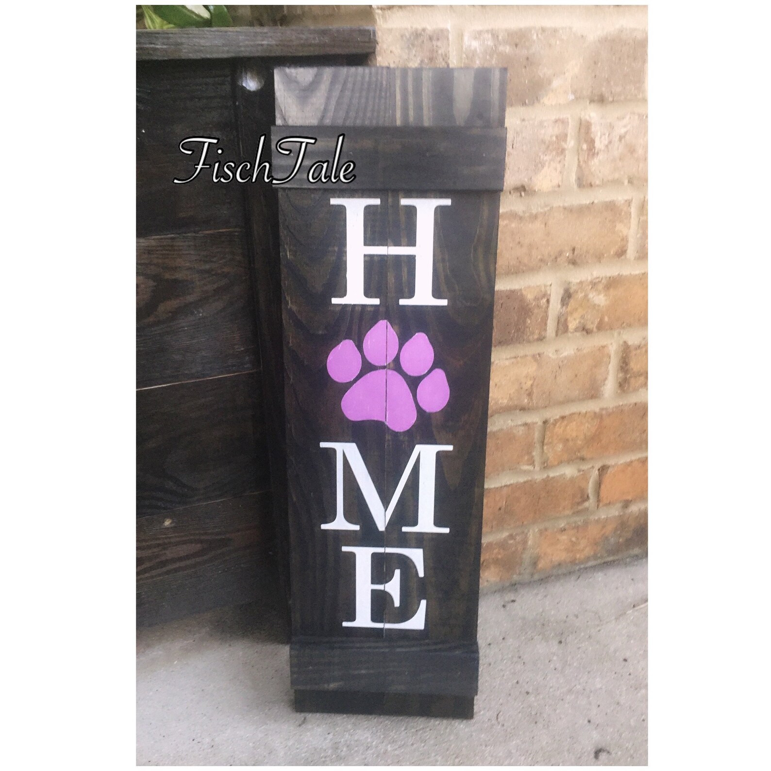 Shutter Style Home Sign With Paw Print Any Symbol Paw Home | Etsy