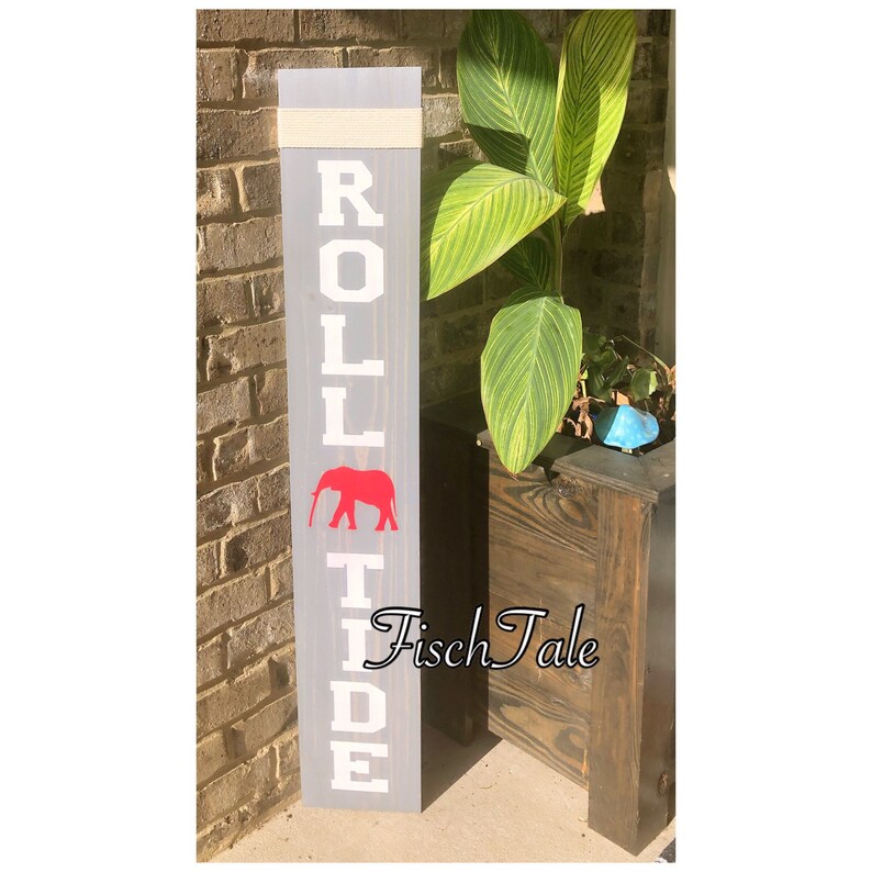 Large Roll Tide Sign With Elephant Porch Welcome Wood Sign | Etsy
