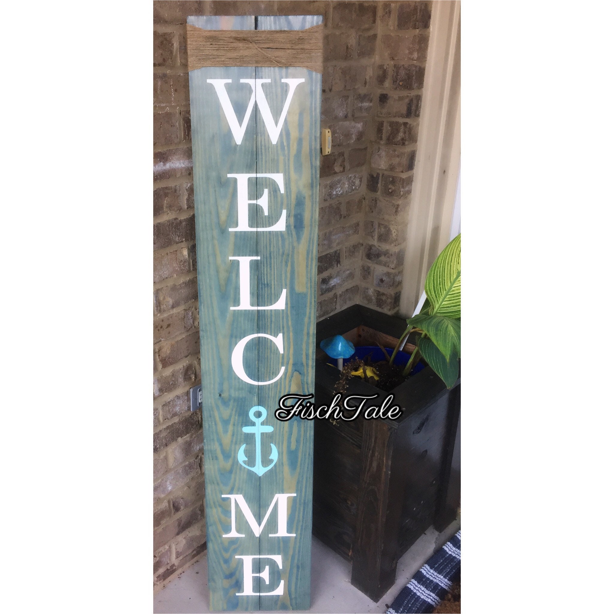 Large Welcome Shutter Style Sign With Anchor Symbol Welcome | Etsy