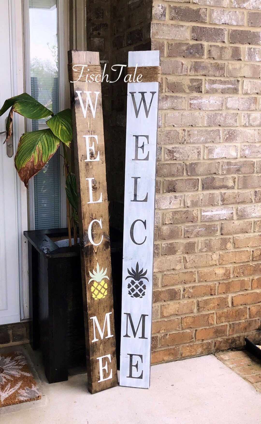 Large Welcome Sign With Pineapple - Aloha Welcome - Wood Sign - Beach ...