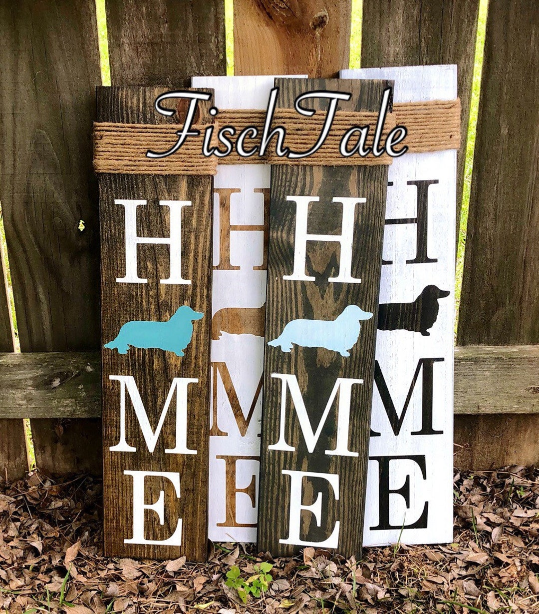Long Haired Doxie Sign - Long Hair Dachshund Home Sign - Rustic Dog ...