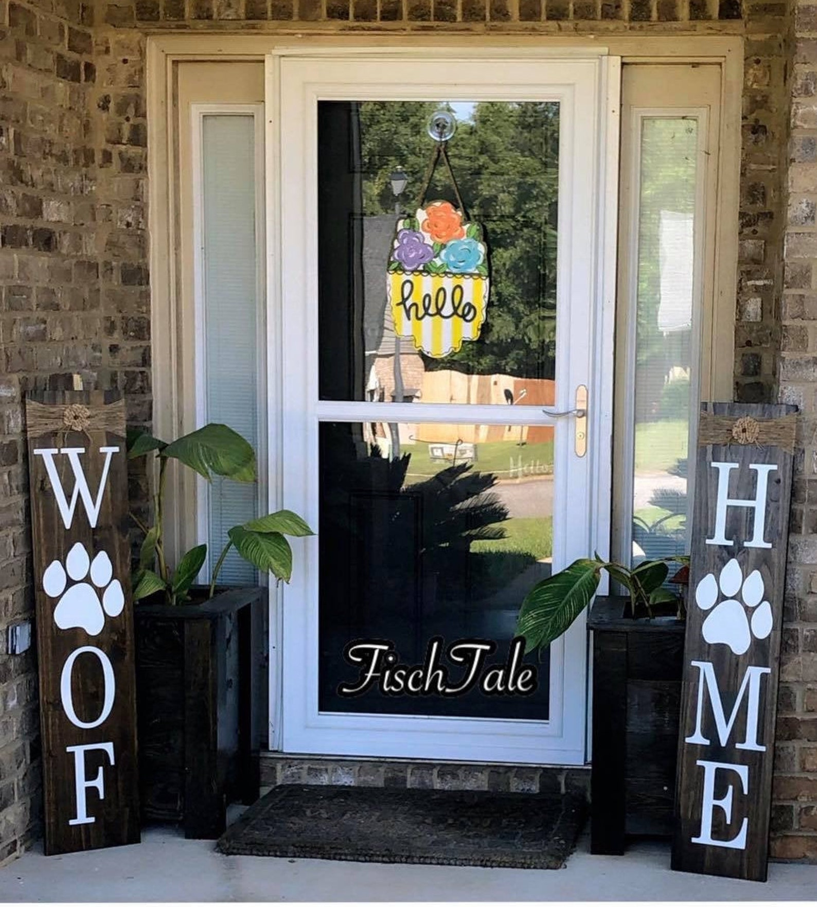Large Woof Sign With Paw Paw Print Woof Sign Wood Sign - Etsy