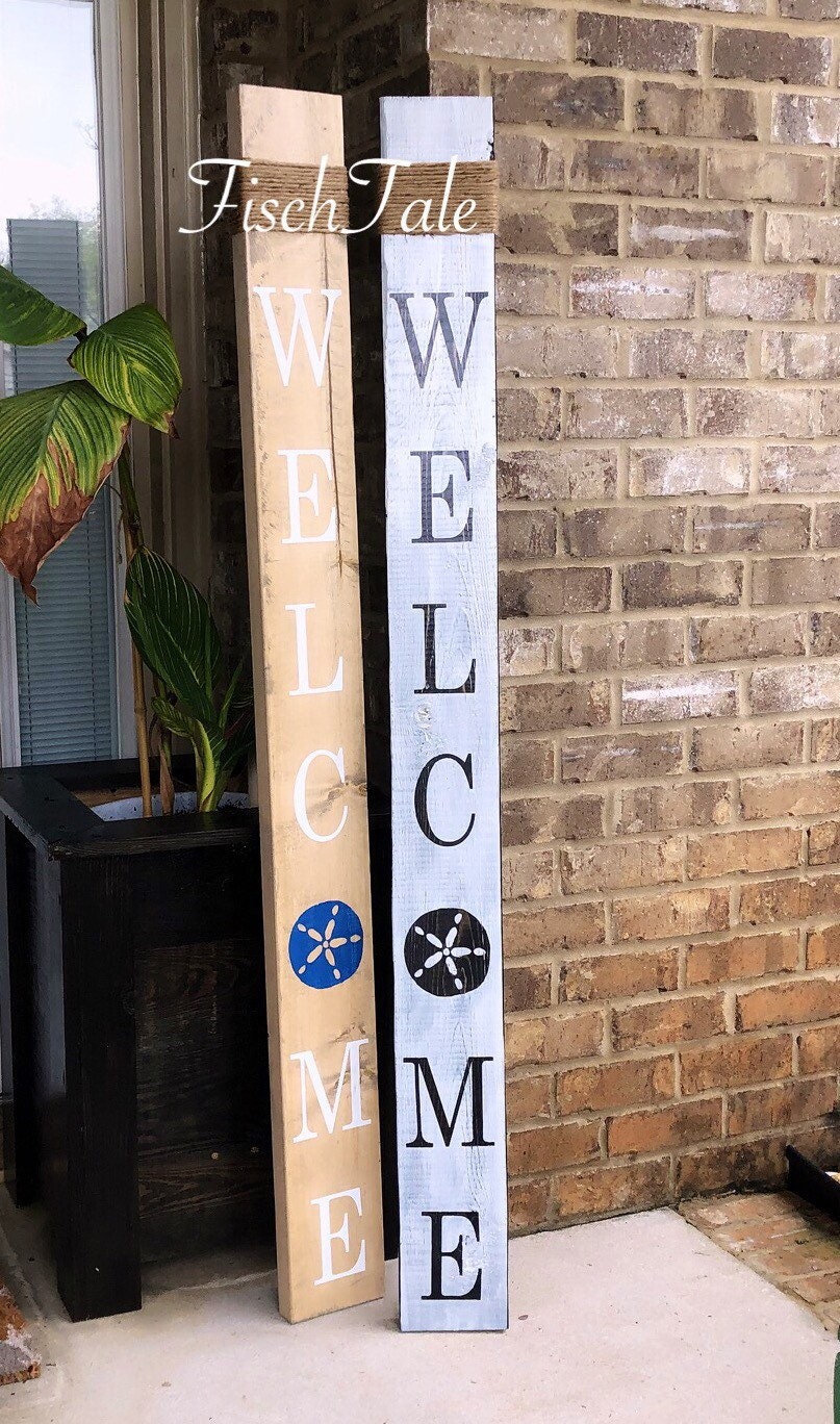 Large Welcome Sign With Sand Dollar Sand Dollar Welcome | Etsy