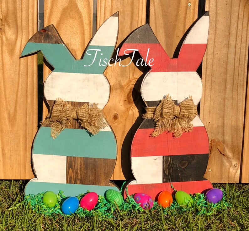 Easter Bunny Sign Rabbit Decor Easter Sign Rustic Bunny - Etsy