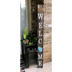 Large Welcome Sign With State Symbol - State Welcome - Wood Sign - Any ...