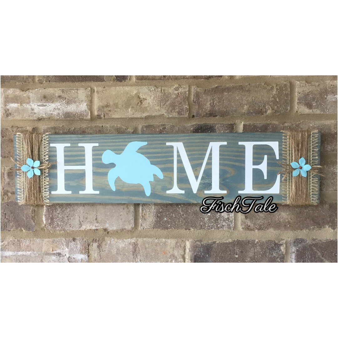 Horizontal Symbol Sign - Turtle Home Sign - Rustic Sign - Sea Turtle ...