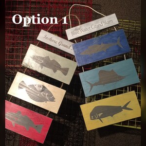 Fishing Grand Slam Signs - Wood Fishing Signs - Fisherman Sign - Grand ...