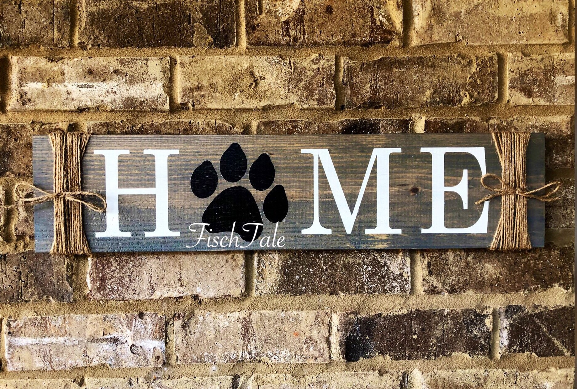 Horizontal Paw Sign Dog Home Sign Rustic Dog Sign Paw | Etsy